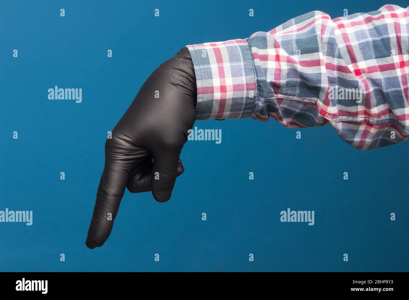 Hygienic hand protection, fine black glove to avoid losing touch in the ...