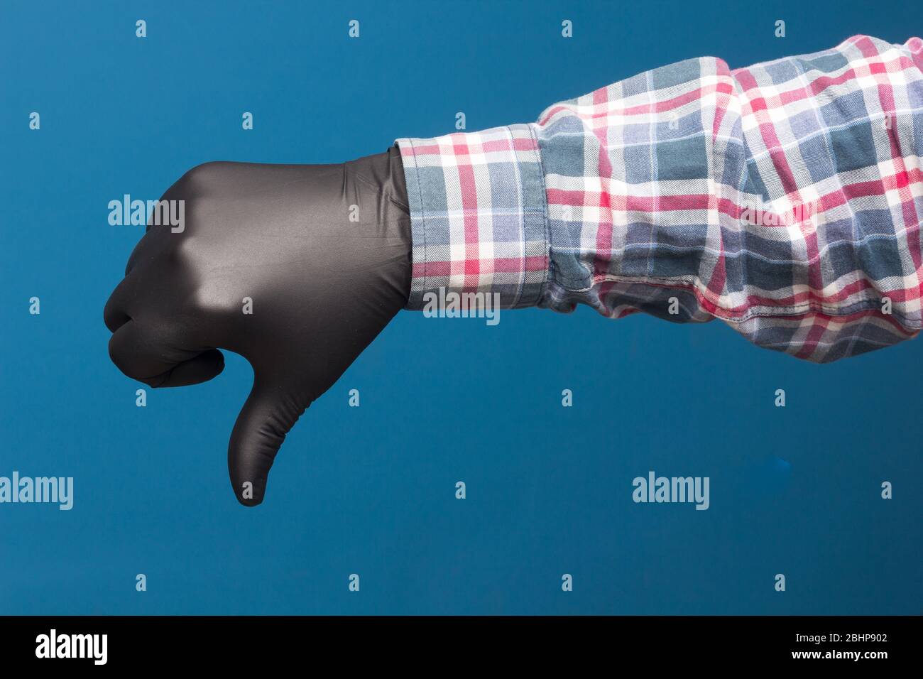 Hygienic hand protection, fine black glove to avoid losing touch in the ...