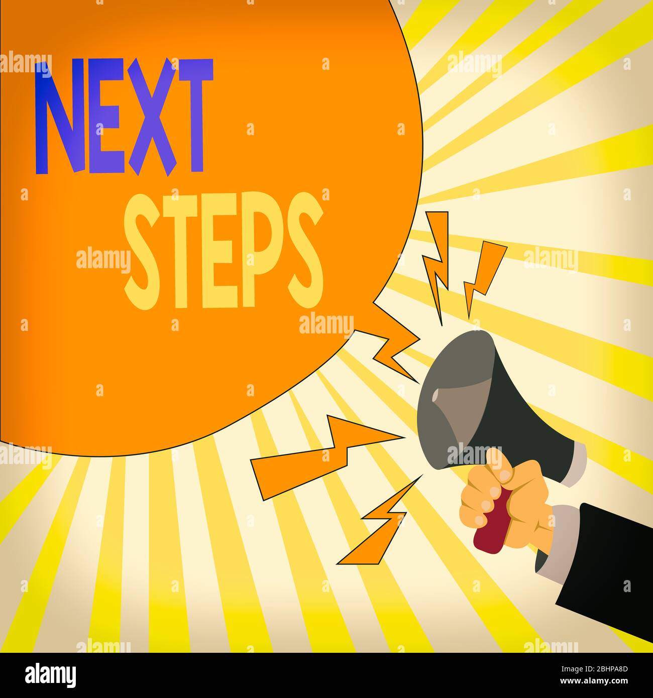 Text sign showing Next Steps. Business photo showcasing numper of ...
