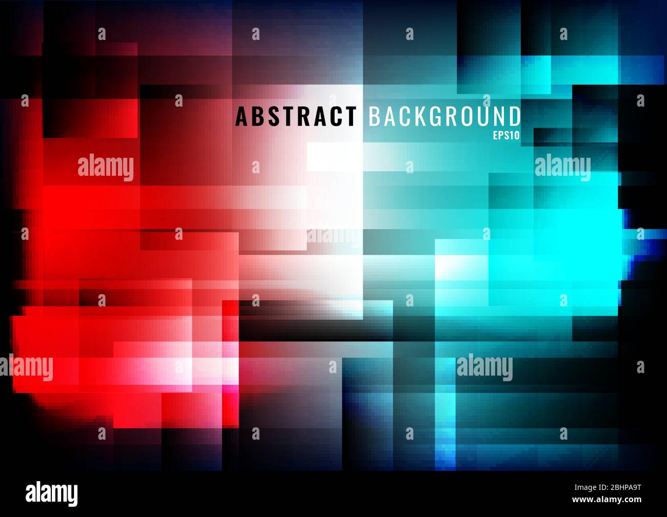 Abstract modern background geometric lights and glowing red and blue ...