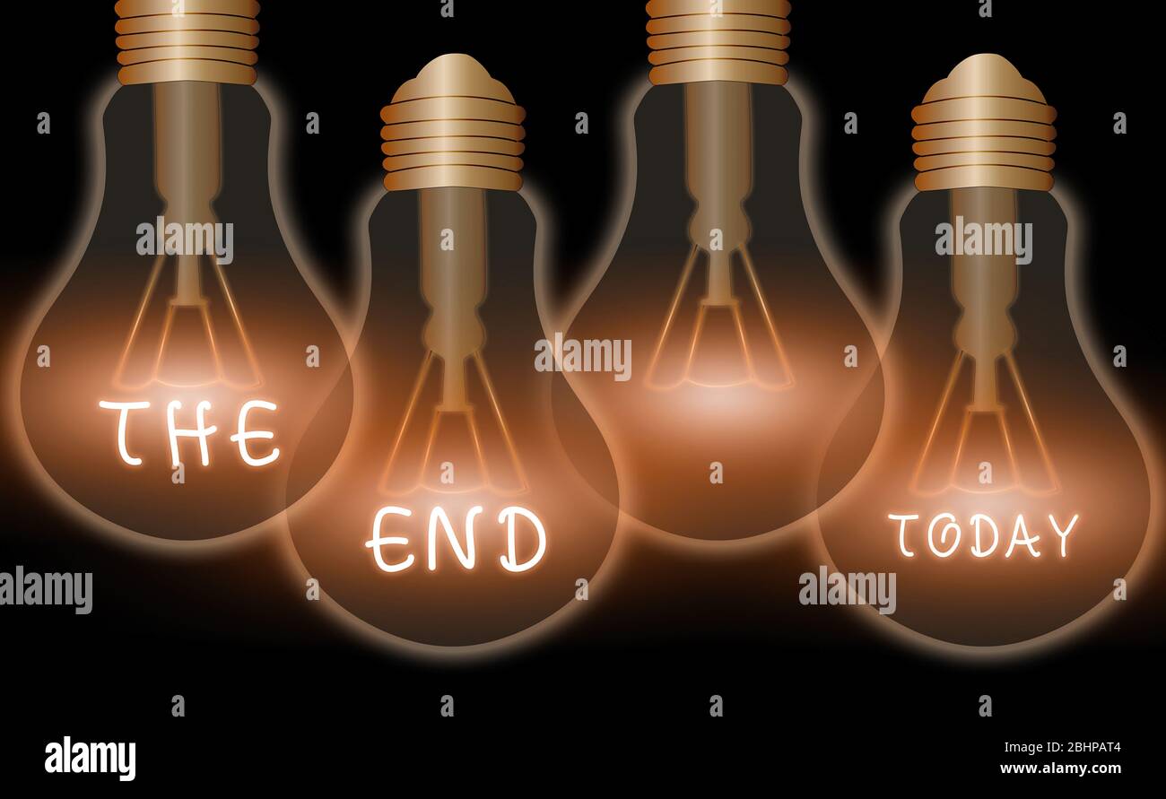 Word writing text The End. Business photo showcasing Final part of play ...