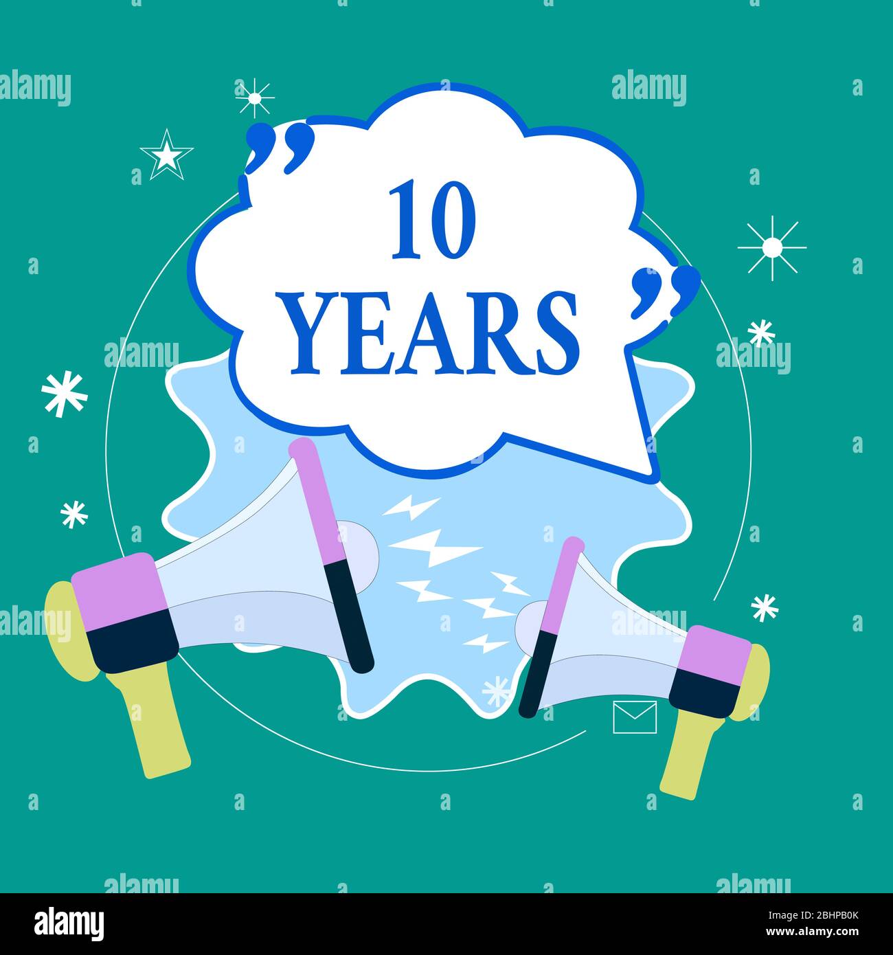 Text sign showing 10 Years. Business photo showcasing Remembering or ...