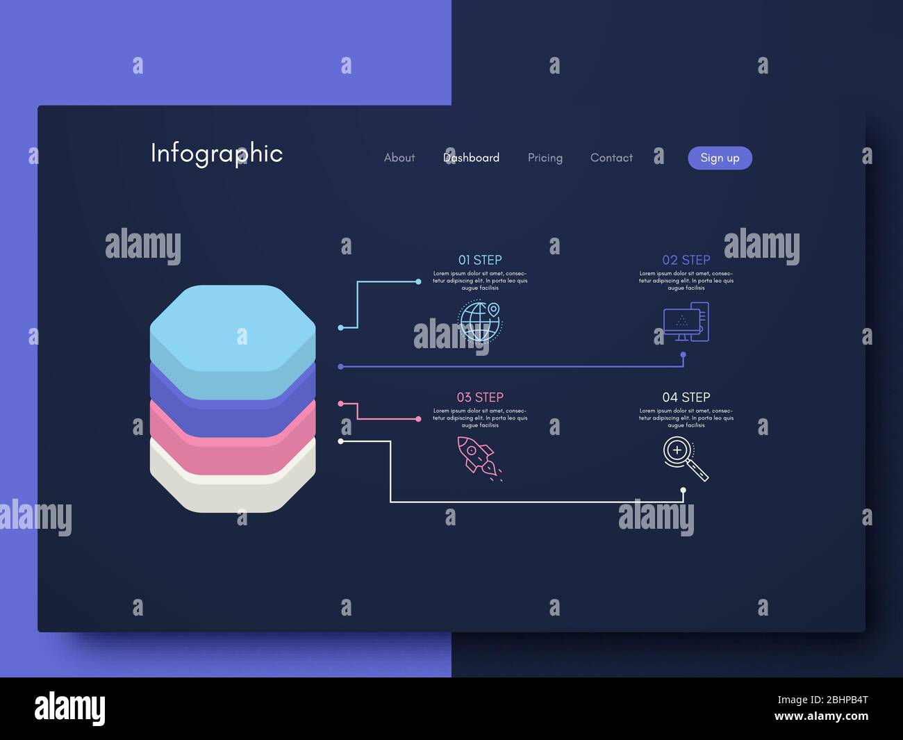 Vector graphic infographics. Template for creating mobile applications ...
