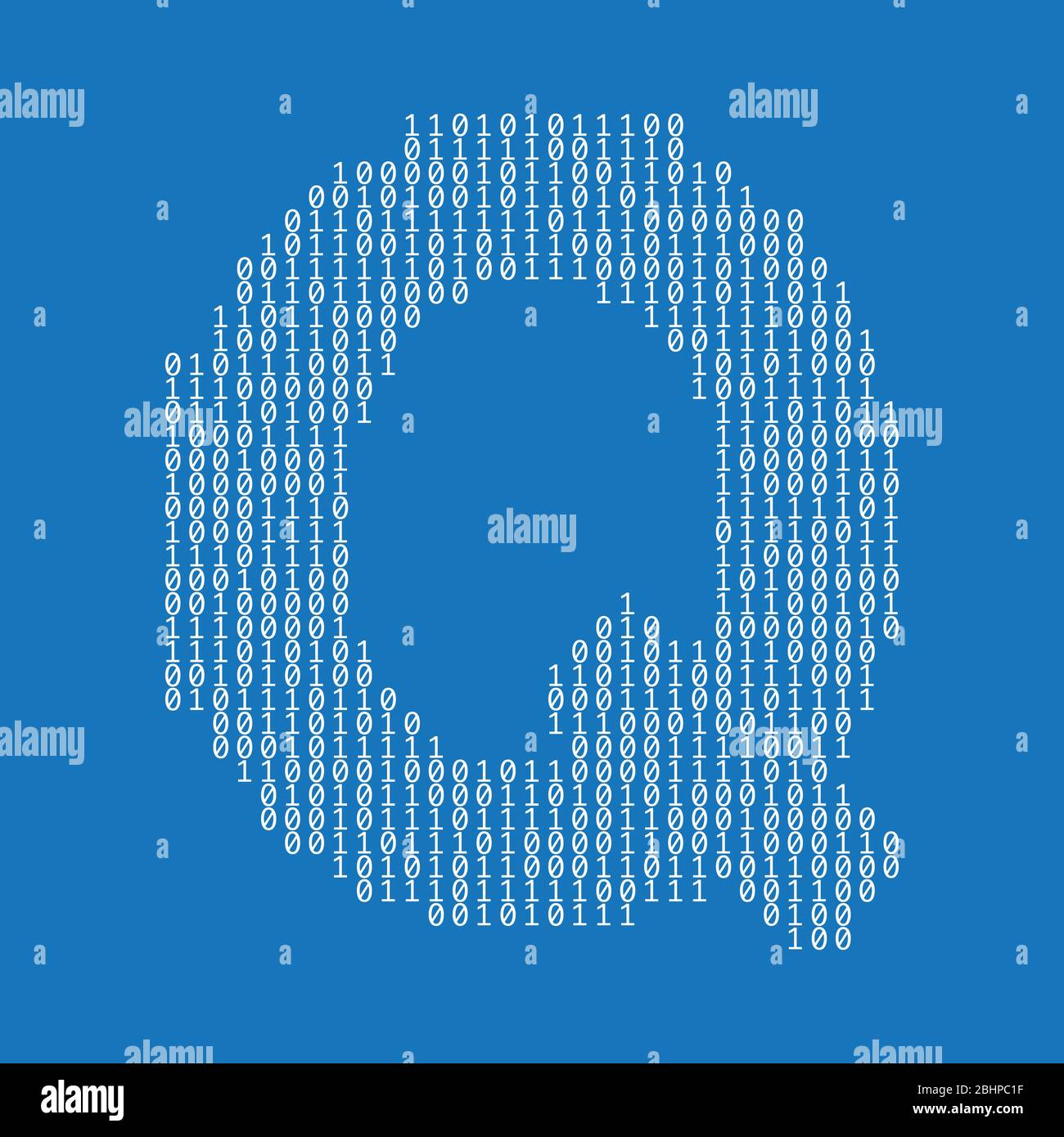 Letter Q made from binary code digits. Technology background Stock ...