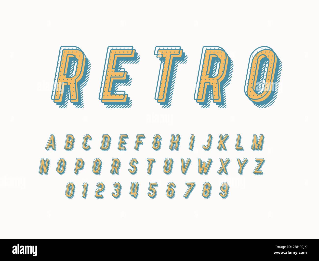 3d retro font hi-res stock photography and images - Alamy