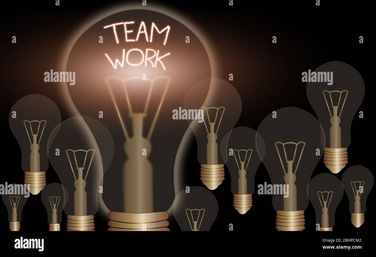 Writing note showing Team Work. Business concept for Combined action of ...