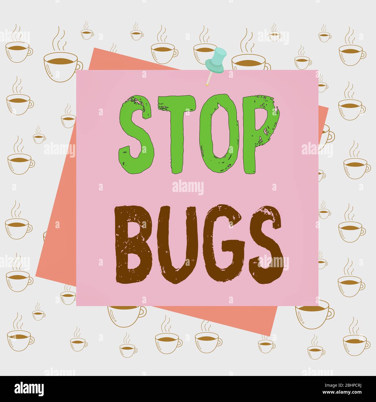 Writing note showing Stop Bugs. Business concept for Get rid an insect ...