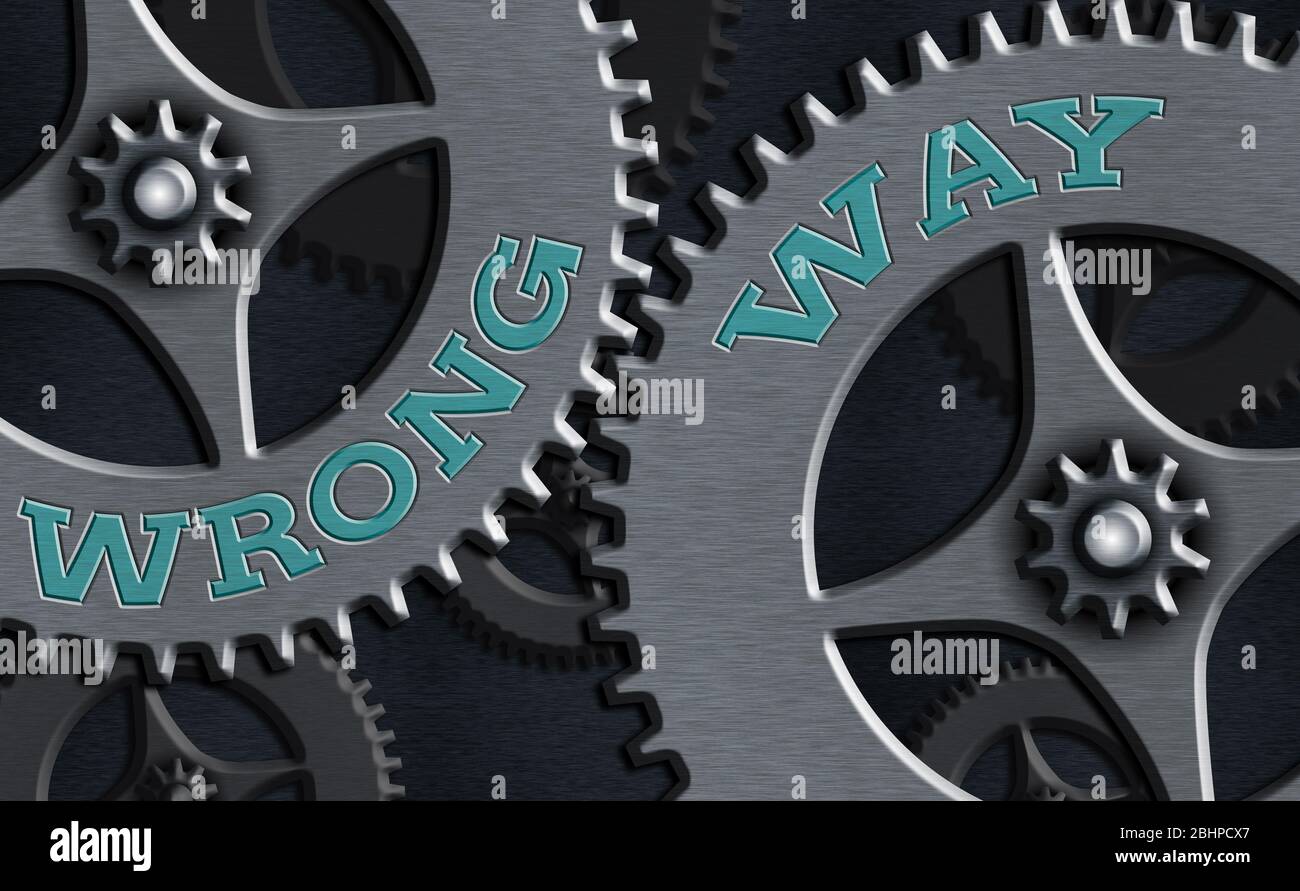 Word writing text Wrong Way. Business photo showcasing taking an ...