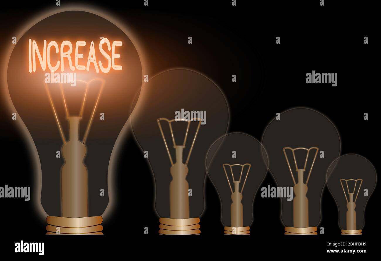 Conceptual hand writing showing Increase. Concept meaning become ...