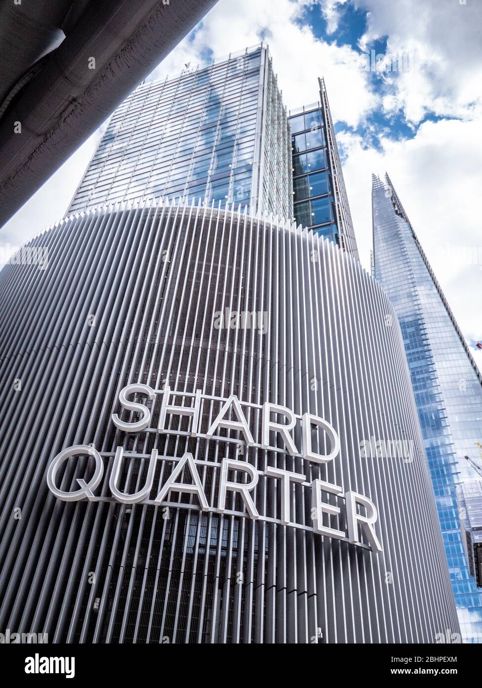 The Shard Quarter. Low, wide angle view of the iconic London Shard ...