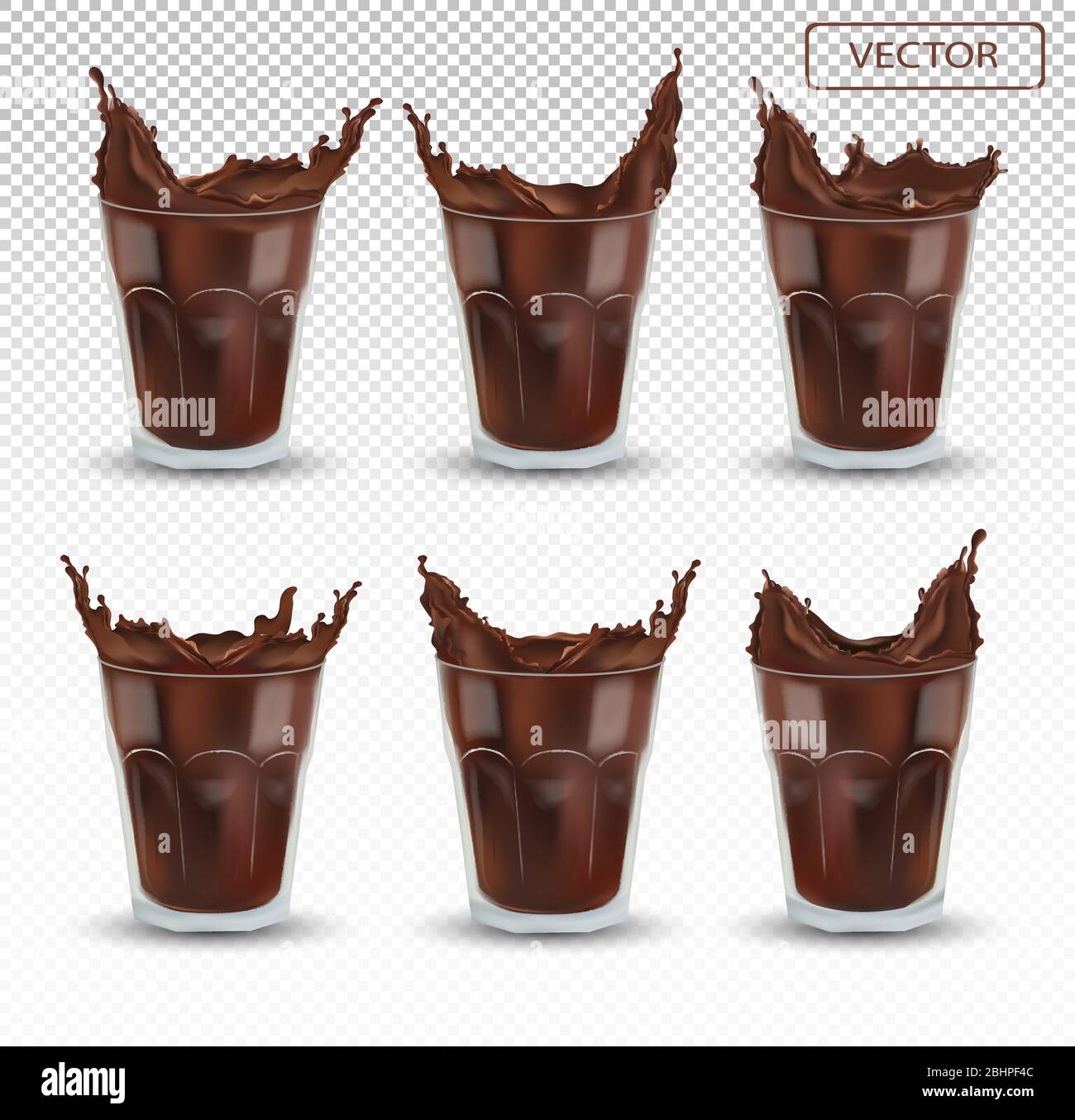 Chocolate splash in glass isolated hi-res stock photography and images ...