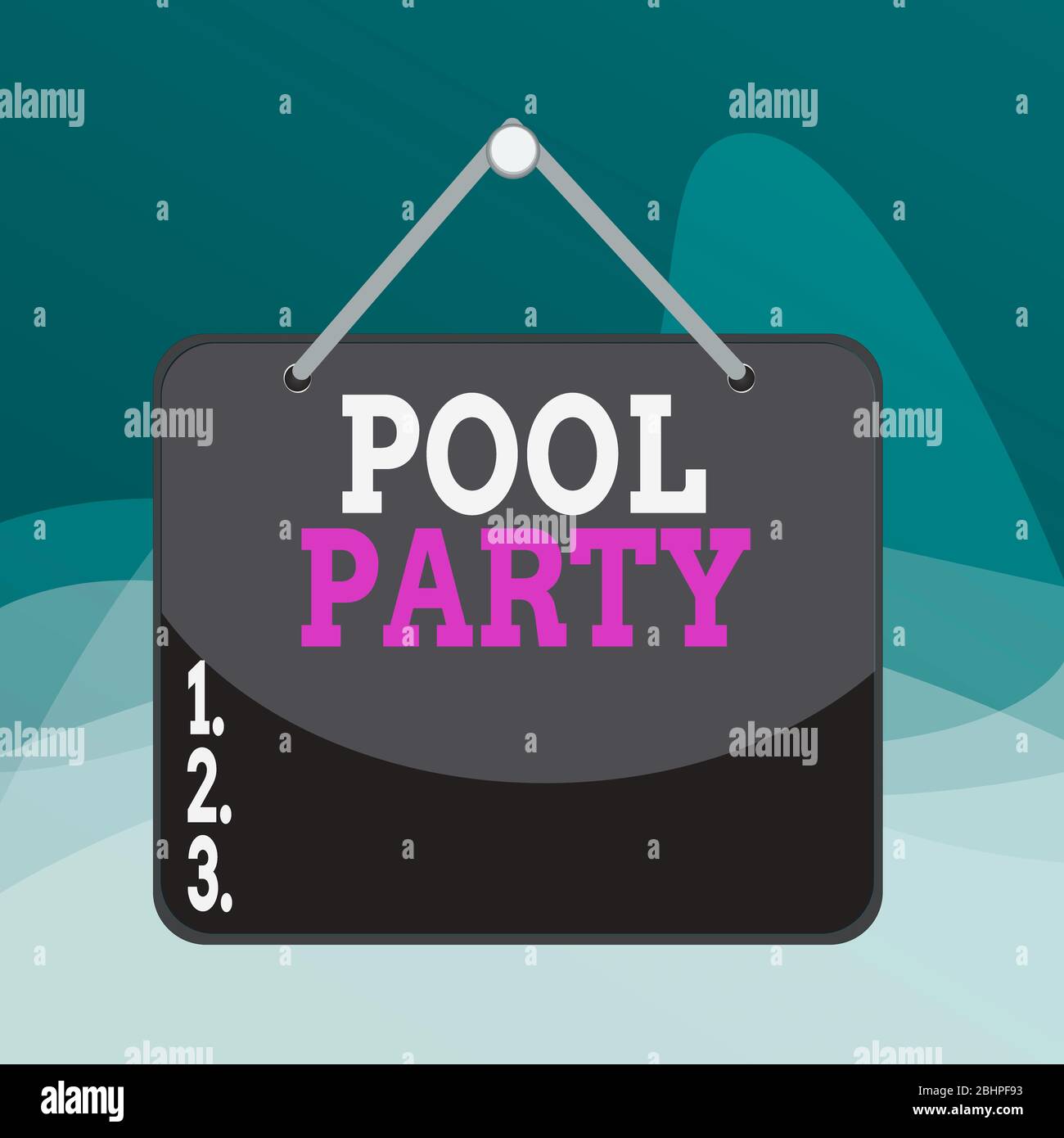 Writing note showing Pool Party. Business concept for celebration that ...