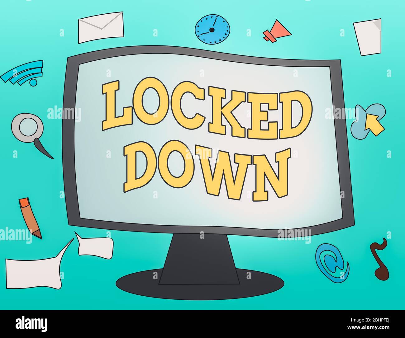 Handwriting text Locked Down. Conceptual photo emergency measure which ...
