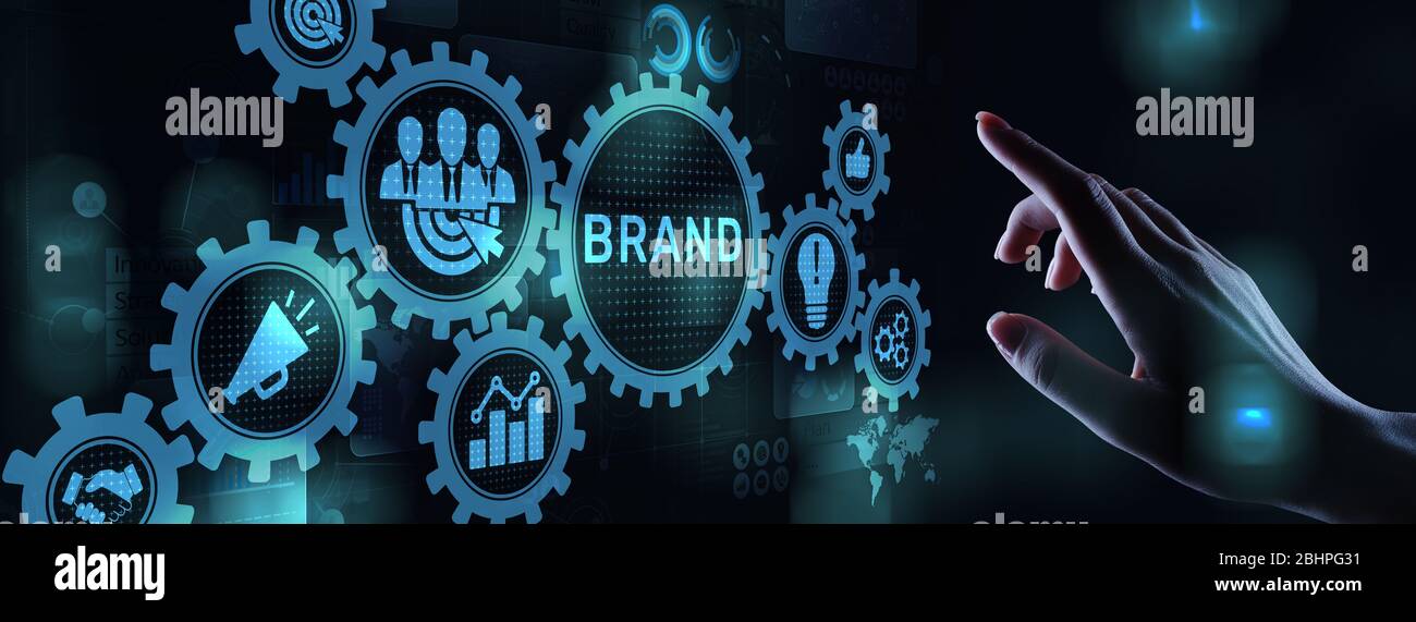 Brand words cloud on virtual screen. Branding, Marketing and ...
