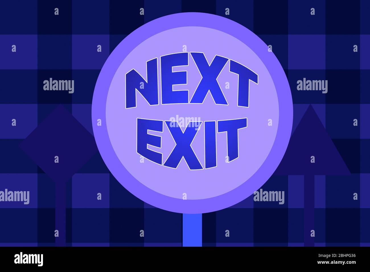 Writing note showing Next Exit. Business concept for the following way ...