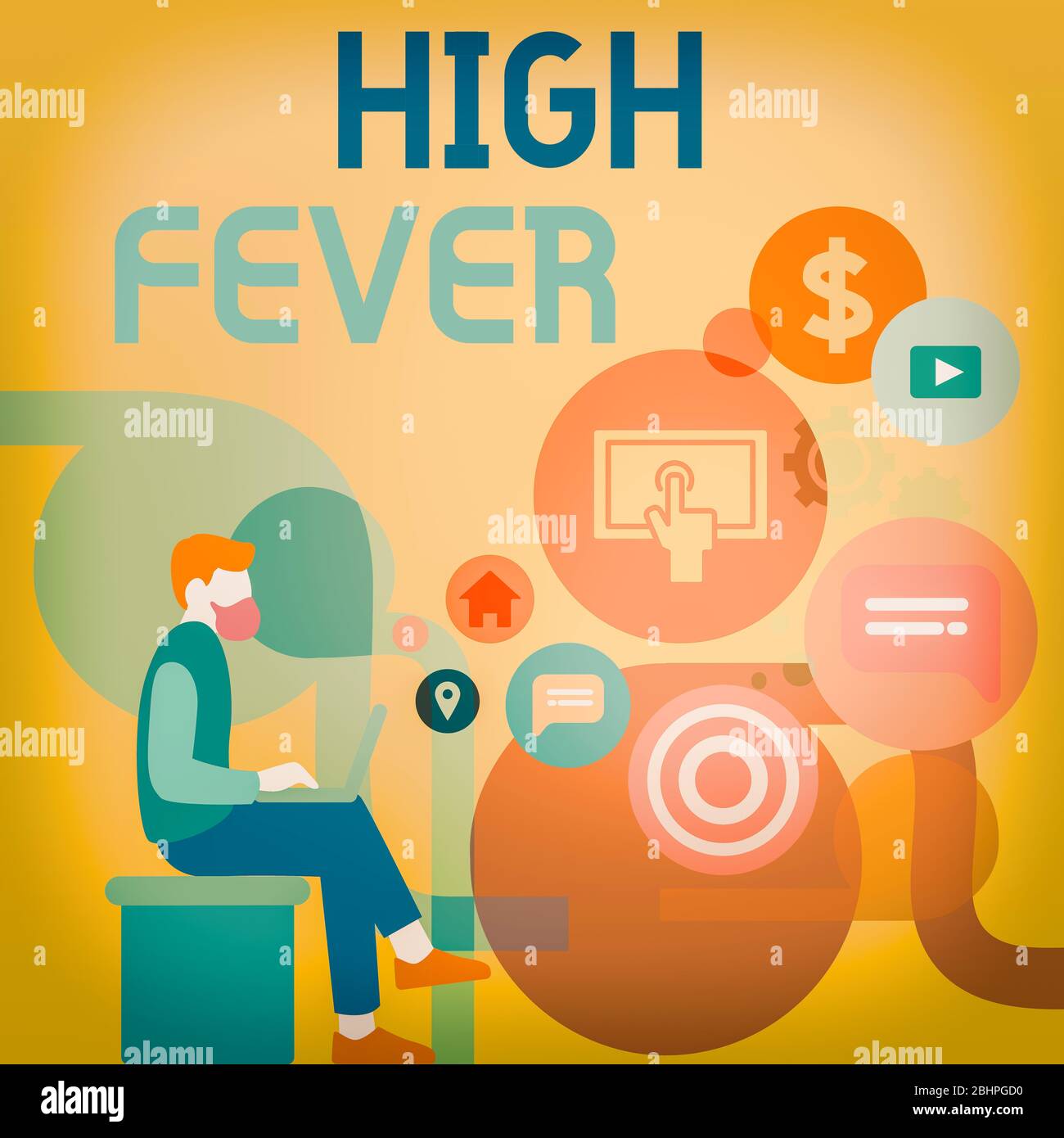 Word writing text High Fever. Business photo showcasing medical ...