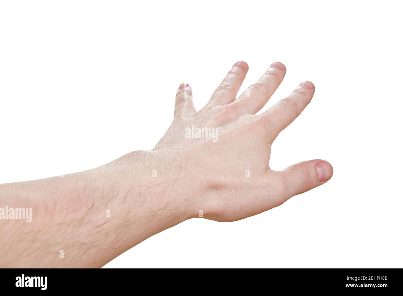 Hand show direction or pointed something, isolated on a white ...