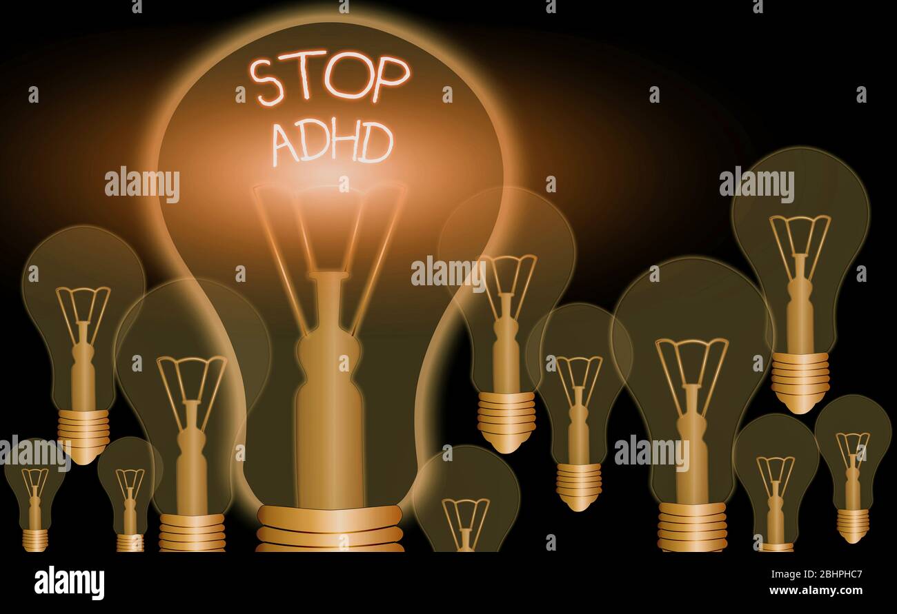 Writing note showing Stop Adhd. Business concept for Put at end the ...