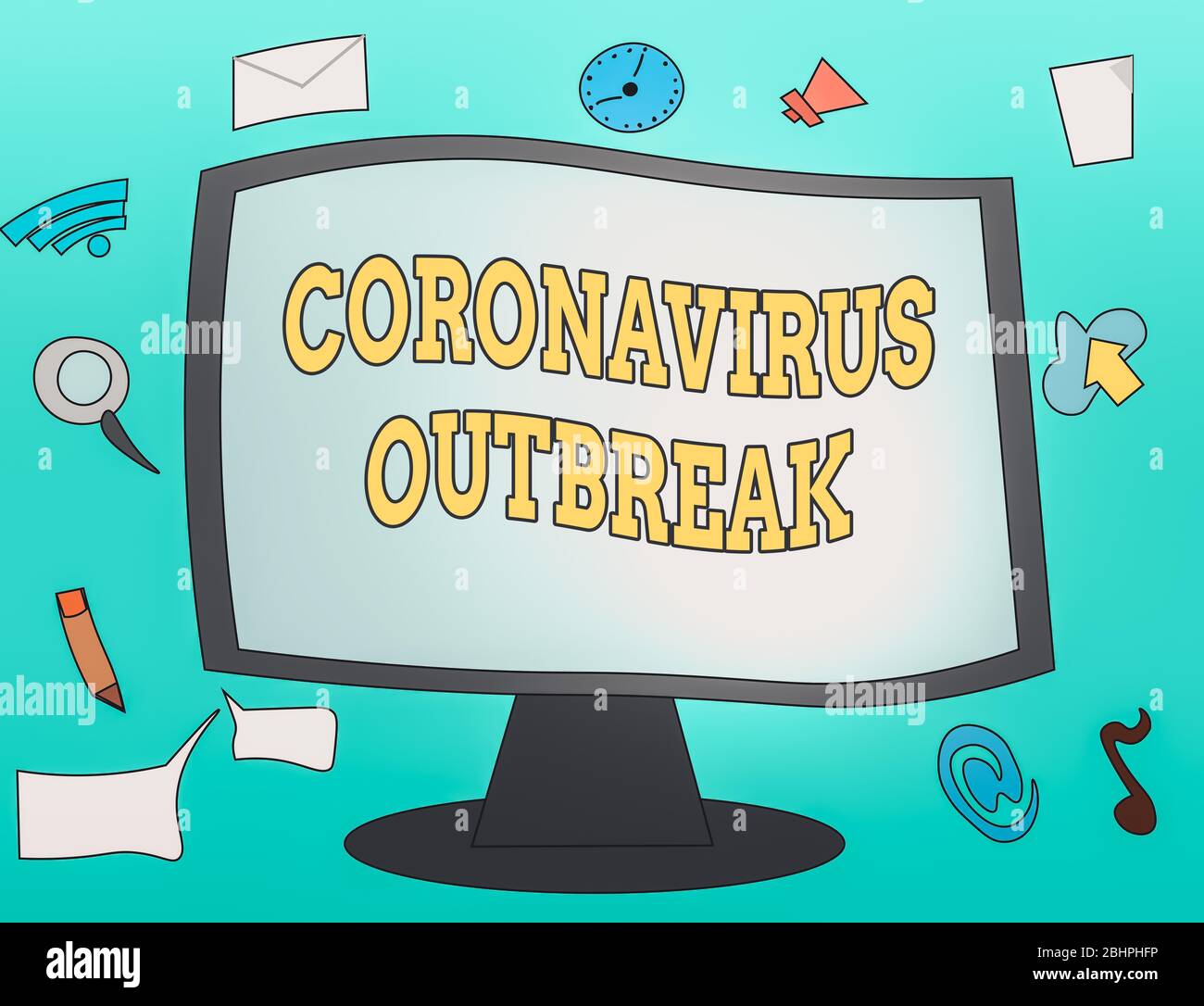 Handwriting text Coronavirus Outbreak. Conceptual photo infectious ...