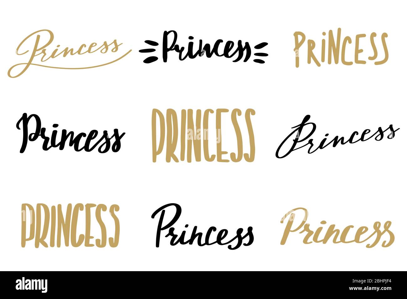 The Word Princess In Different Fonts