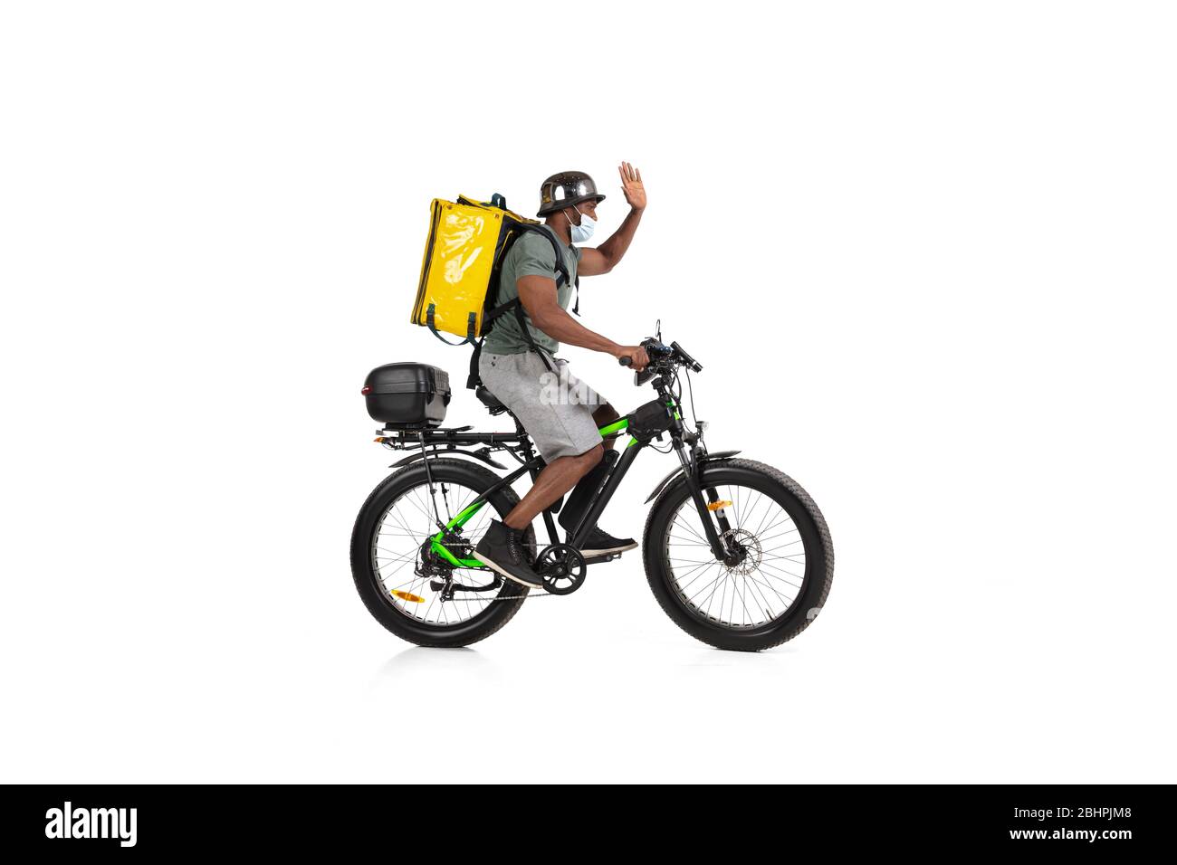 Too much orders. Contacless delivery service during quarantine. Man ...