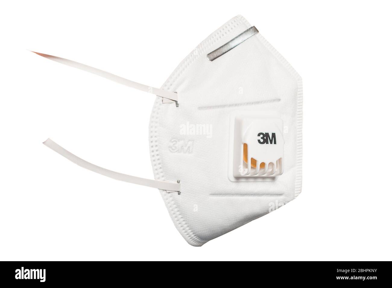 Medical mask 3M with a valve that protects against viruses in a ...
