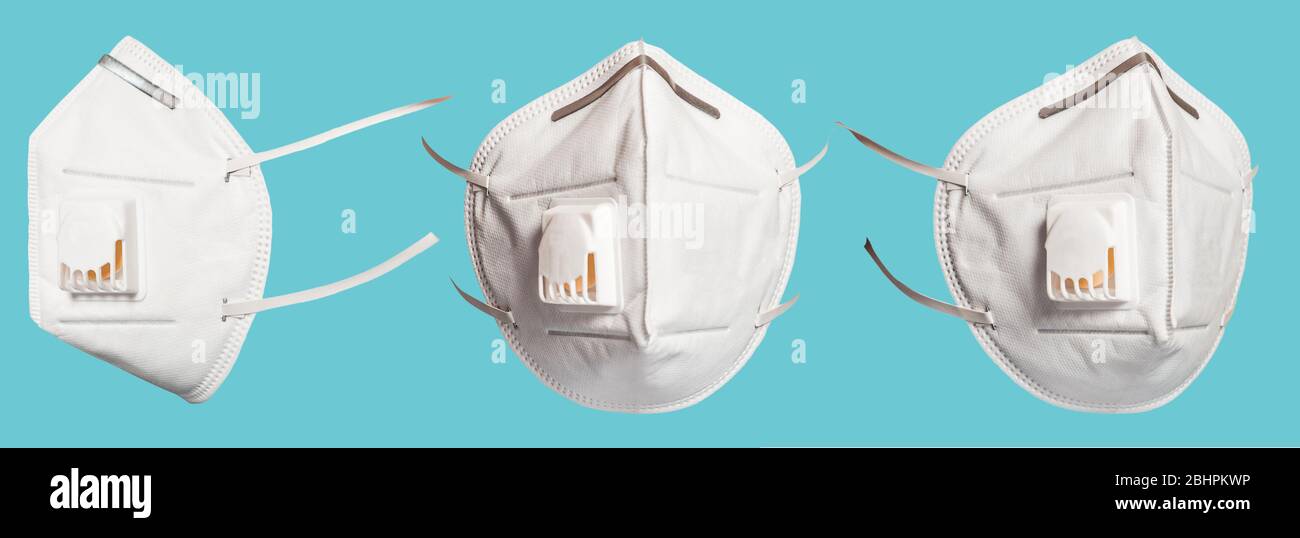 Medical mask 3M with a valve that protects against viruses in a ...