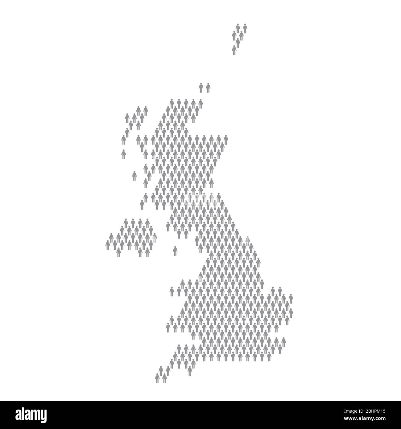 UK population infographic. Map made from stick figure people Stock ...