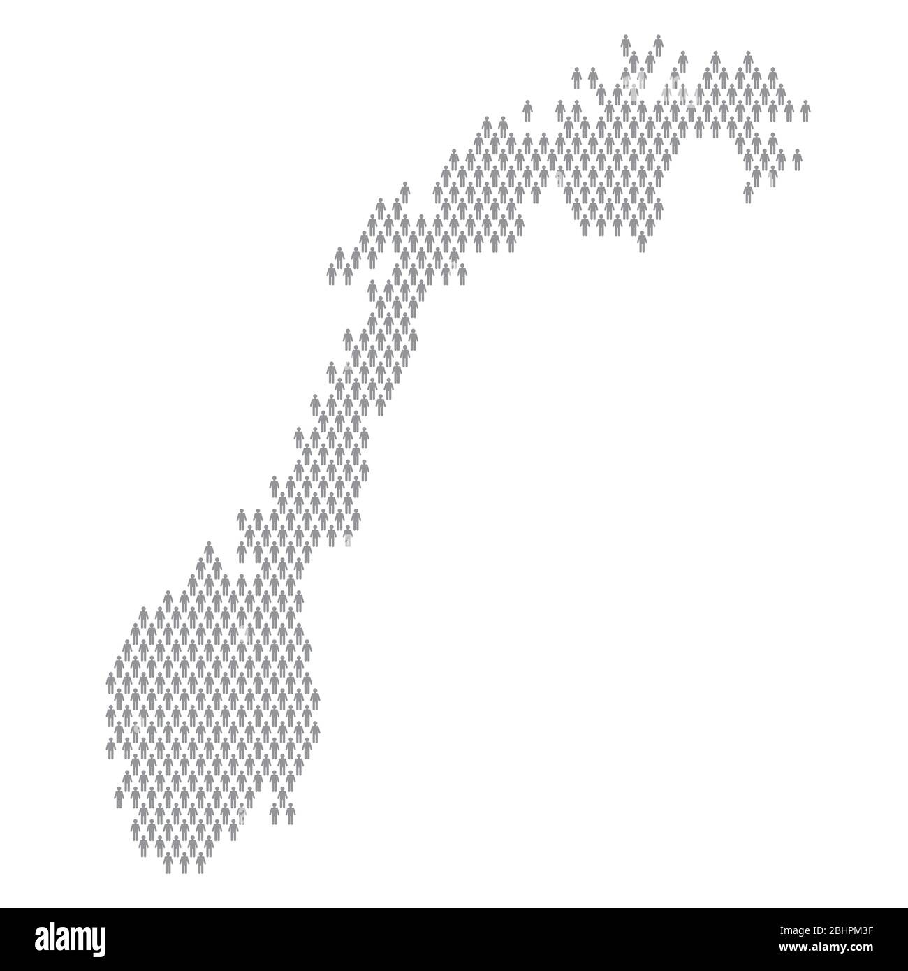 Norway population infographic. Map made from stick figure people Stock ...
