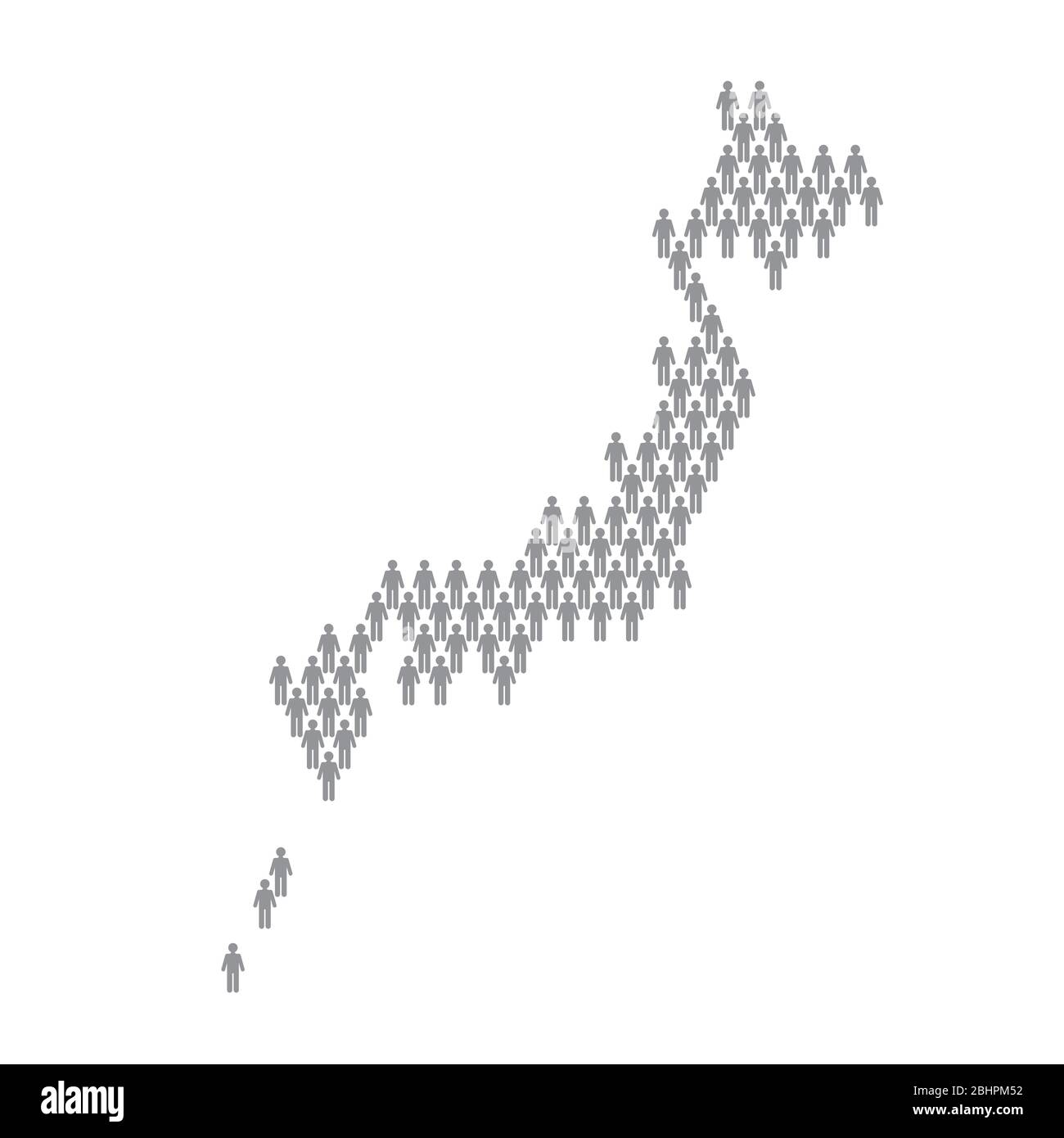 Japan population infographic. Map made from stick figure people Stock ...
