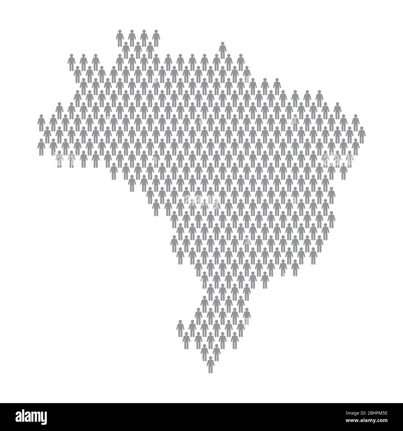 Brazil population infographic. Map made from stick figure people Stock ...