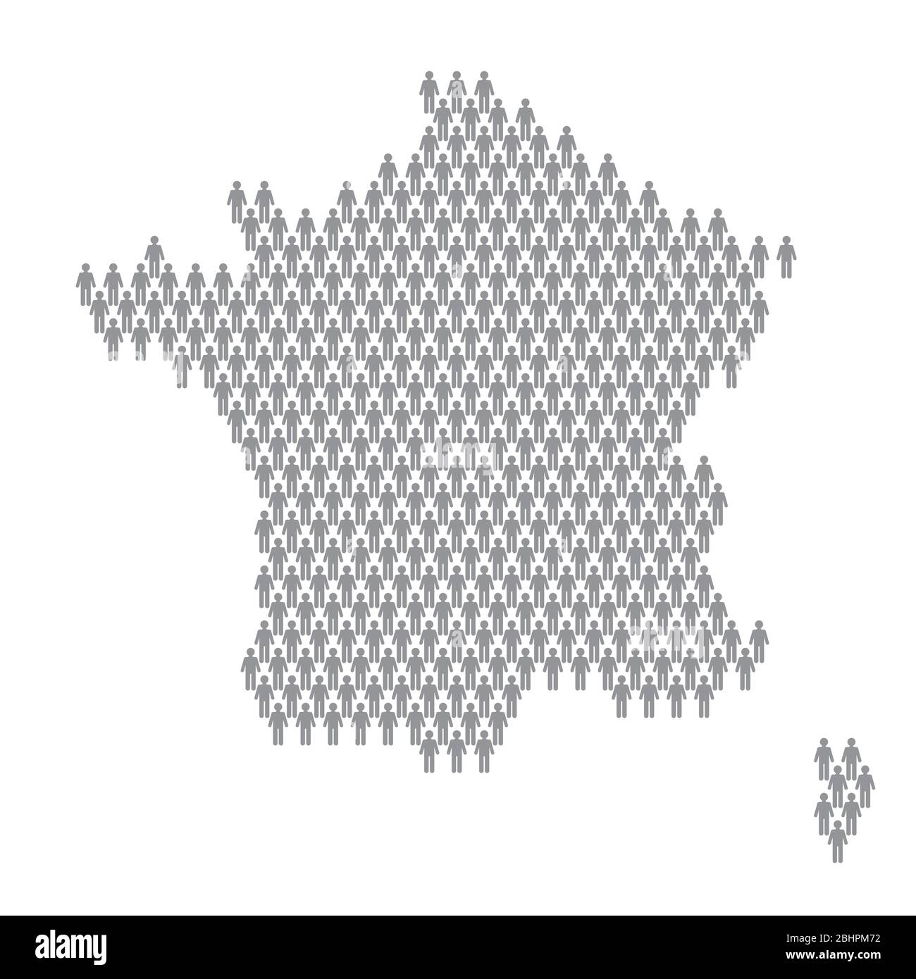 France population infographic. Map made from stick figure people Stock ...