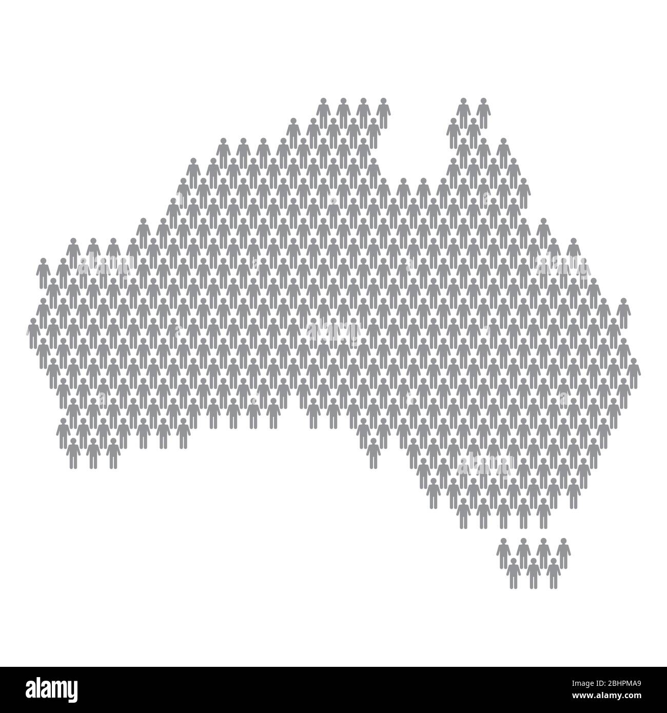 Australia population infographic. Map made from stick figure people ...