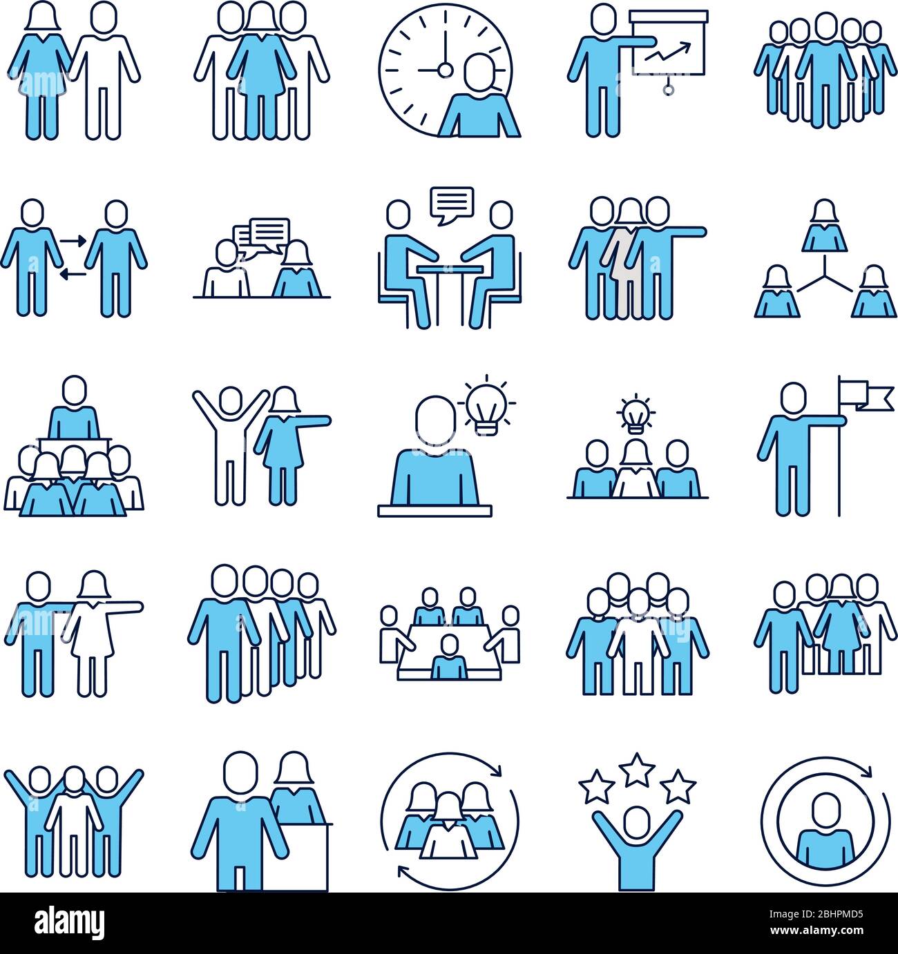 bundle of people avatars line and fill style Stock Vector Image & Art ...