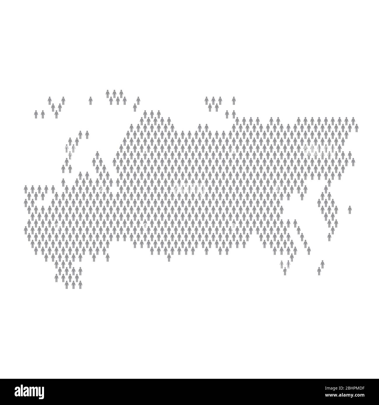 Russia population infographic. Map made from stick figure people Stock ...