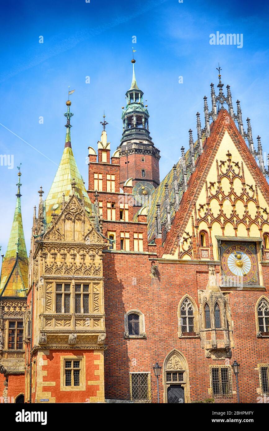 Wroclaw, Poland, facade of the city hall building Stock Photo - Alamy