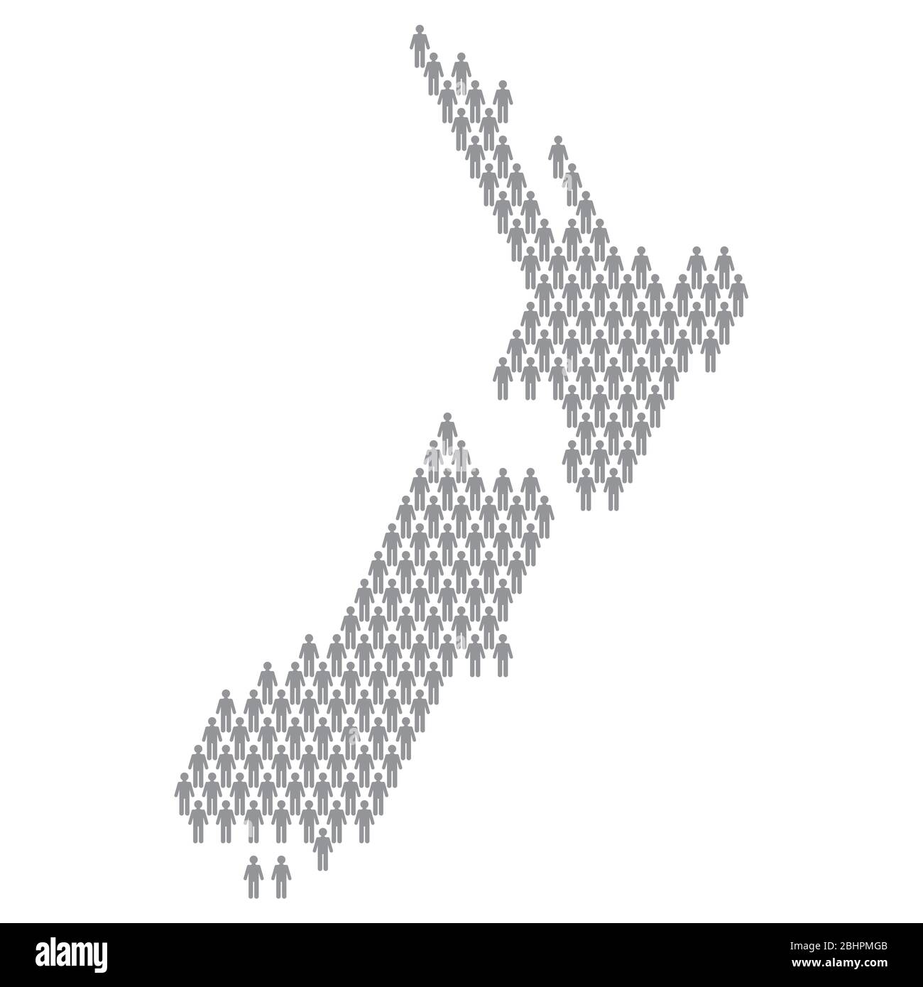 New Zealand population infographic. Map made from stick figure people ...