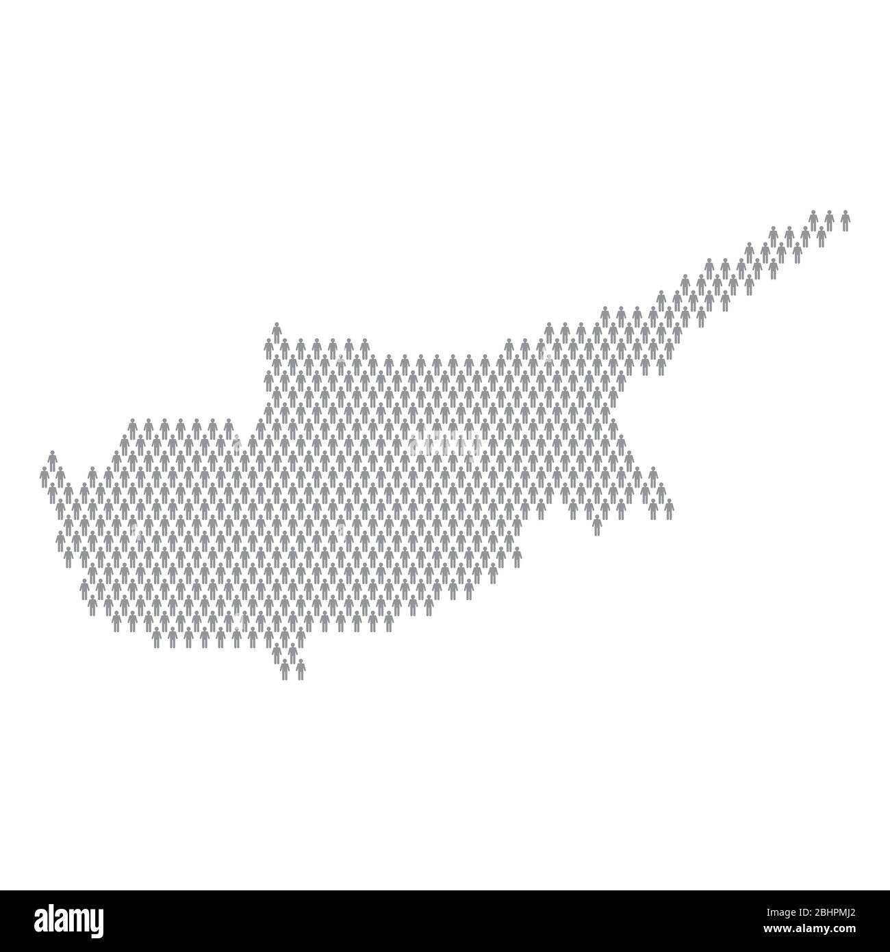 Cyprus population infographic. Map made from stick figure people Stock ...