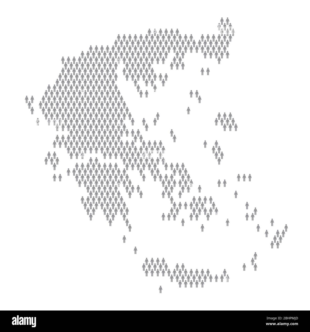 Greece population infographic. Map made from stick figure people Stock ...