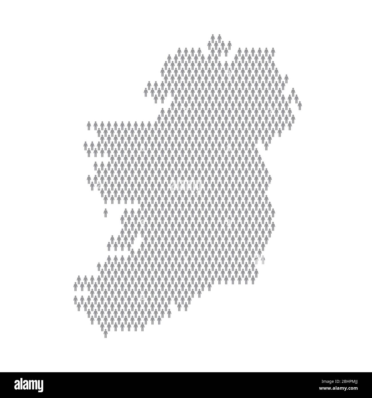 Ireland population infographic. Map made from stick figure people Stock ...