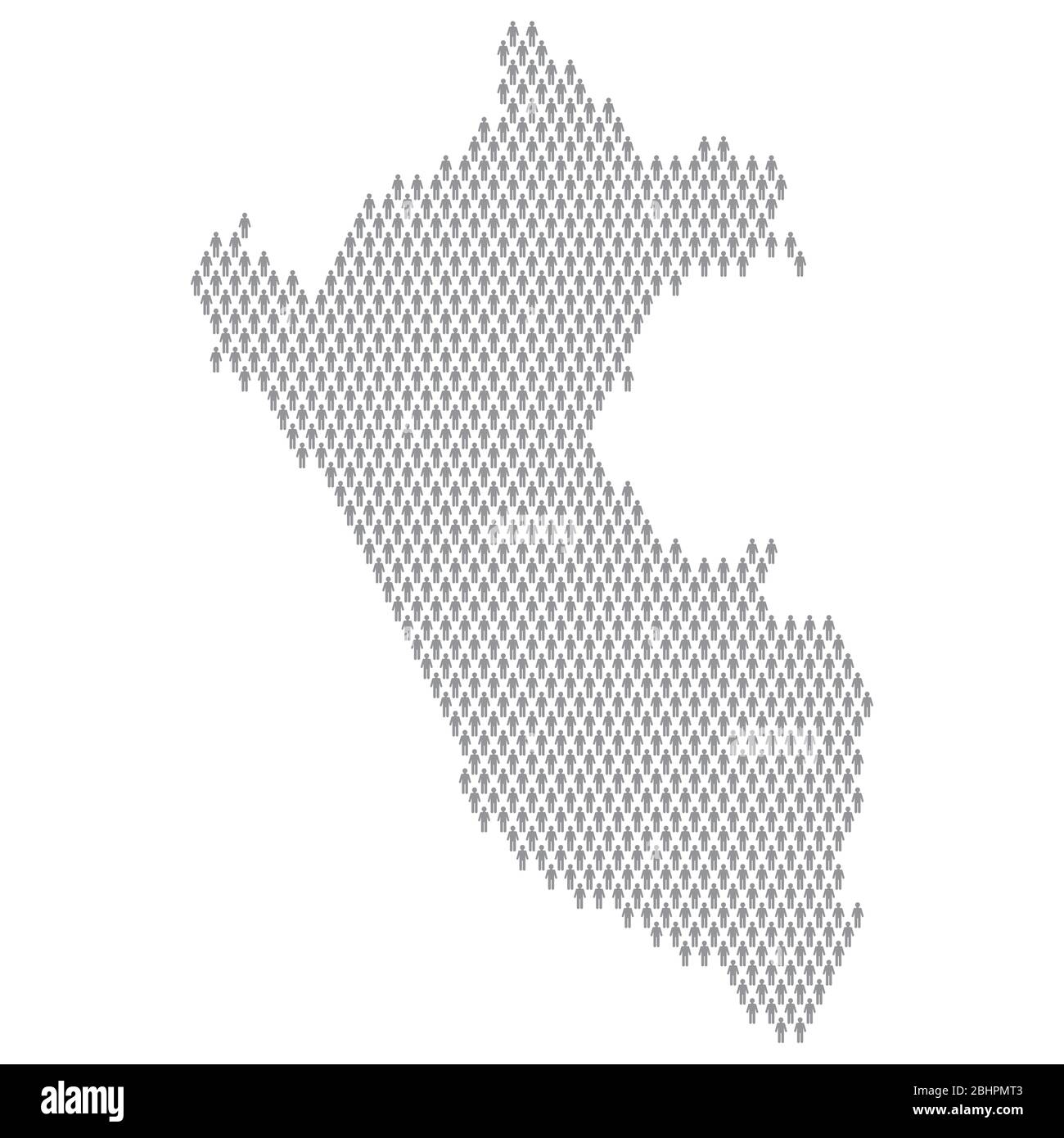 Peru population infographic. Map made from stick figure people Stock ...