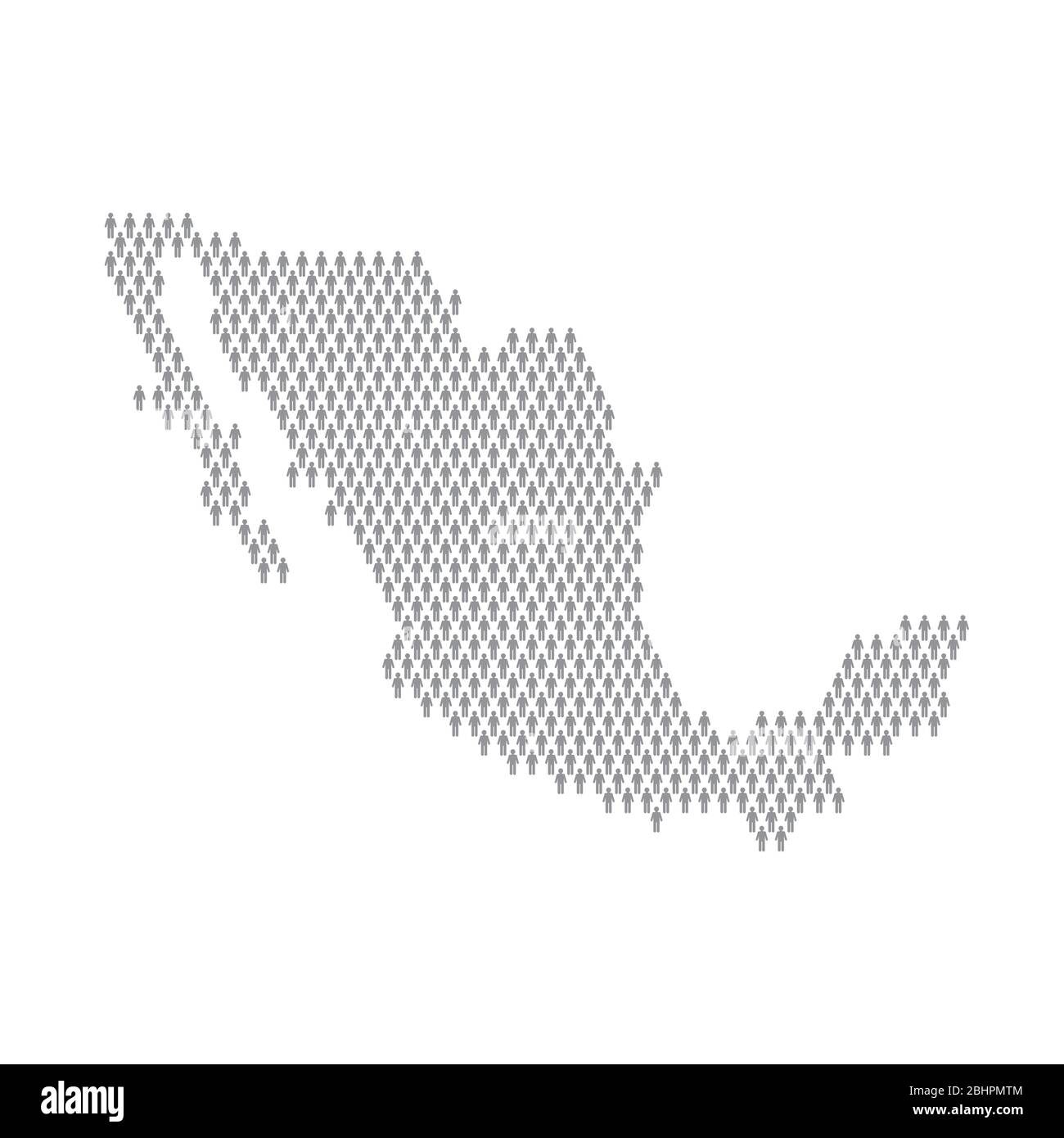 Mexico population infographic. Map made from stick figure people Stock ...