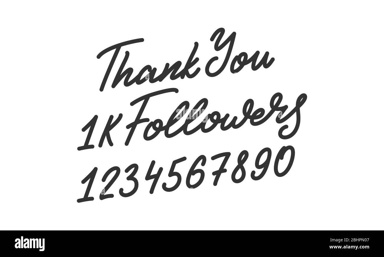 Thank You Followers. Template for social media. Followers lettering ...