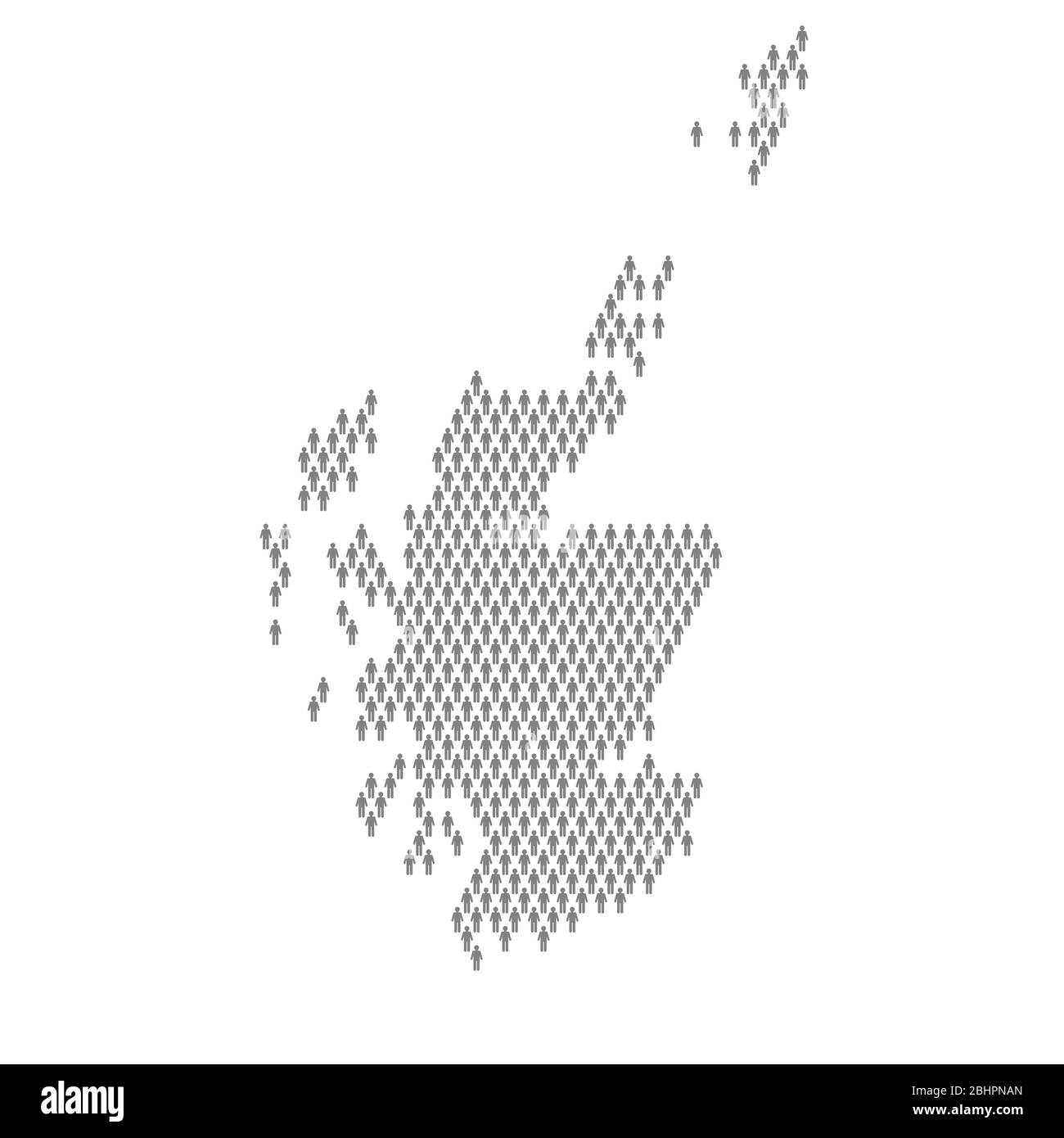 Scotland population infographic. Map made from stick figure people ...