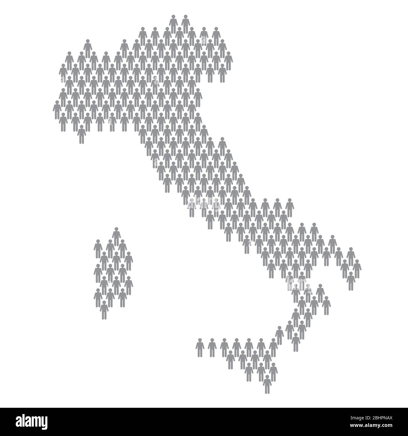Italy population infographic. Map made from stick figure people Stock ...