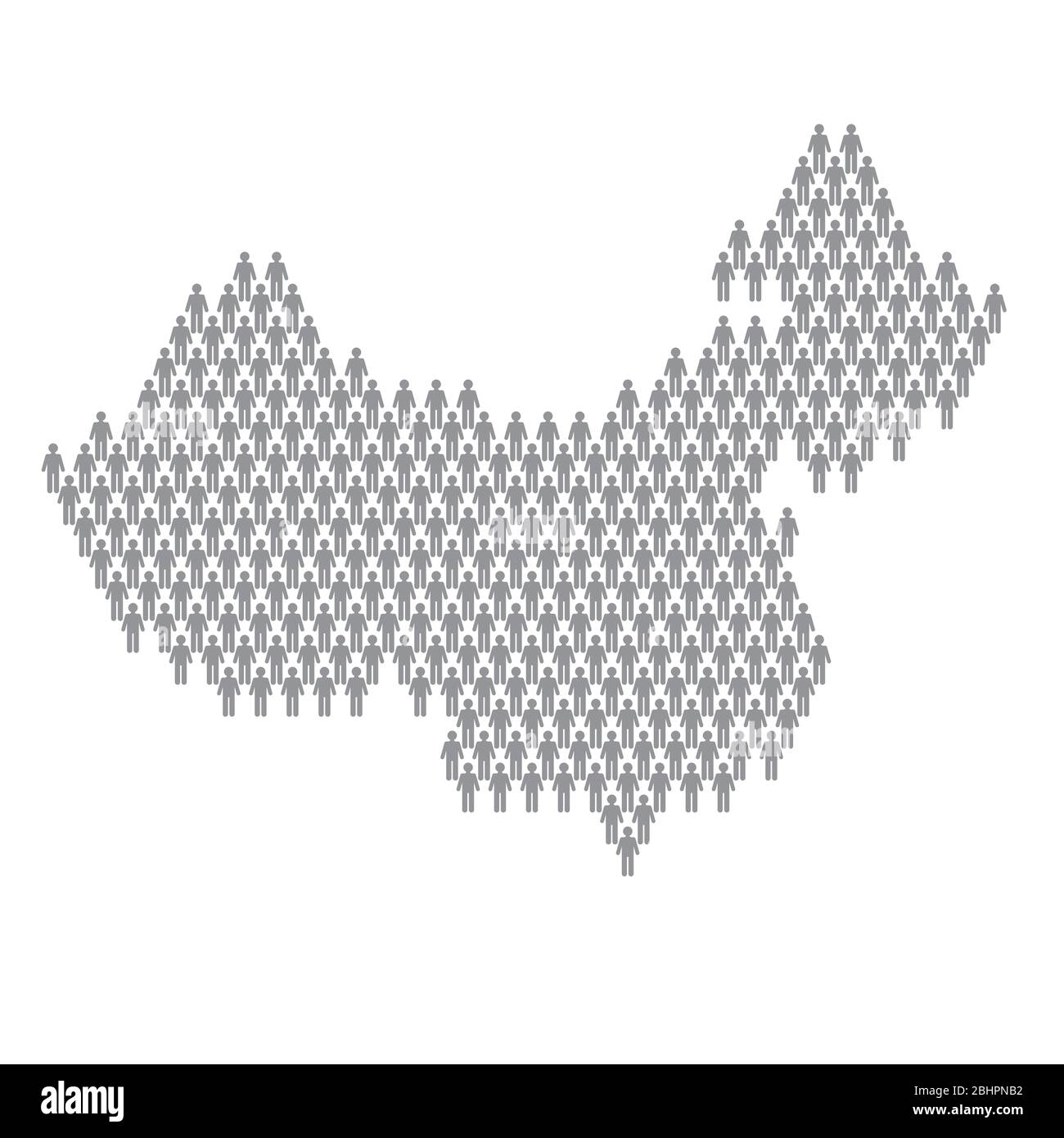China population infographic. Map made from stick figure people Stock ...
