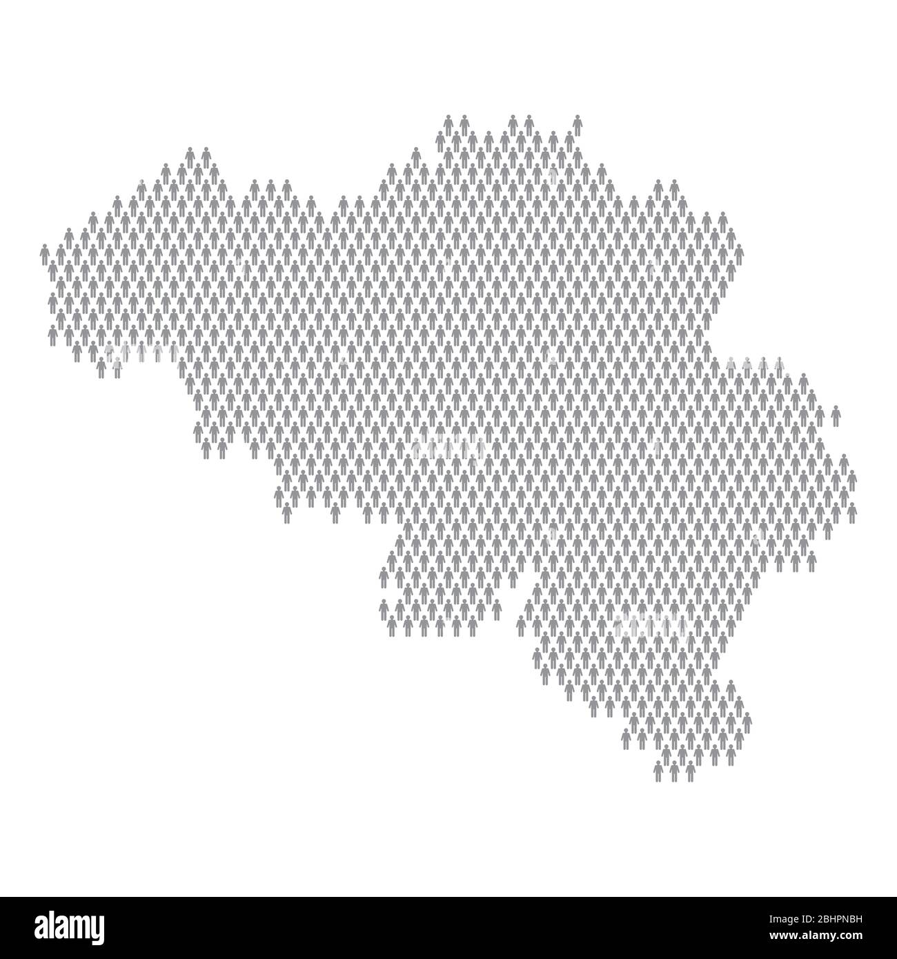 Belgium population infographic. Map made from stick figure people Stock ...