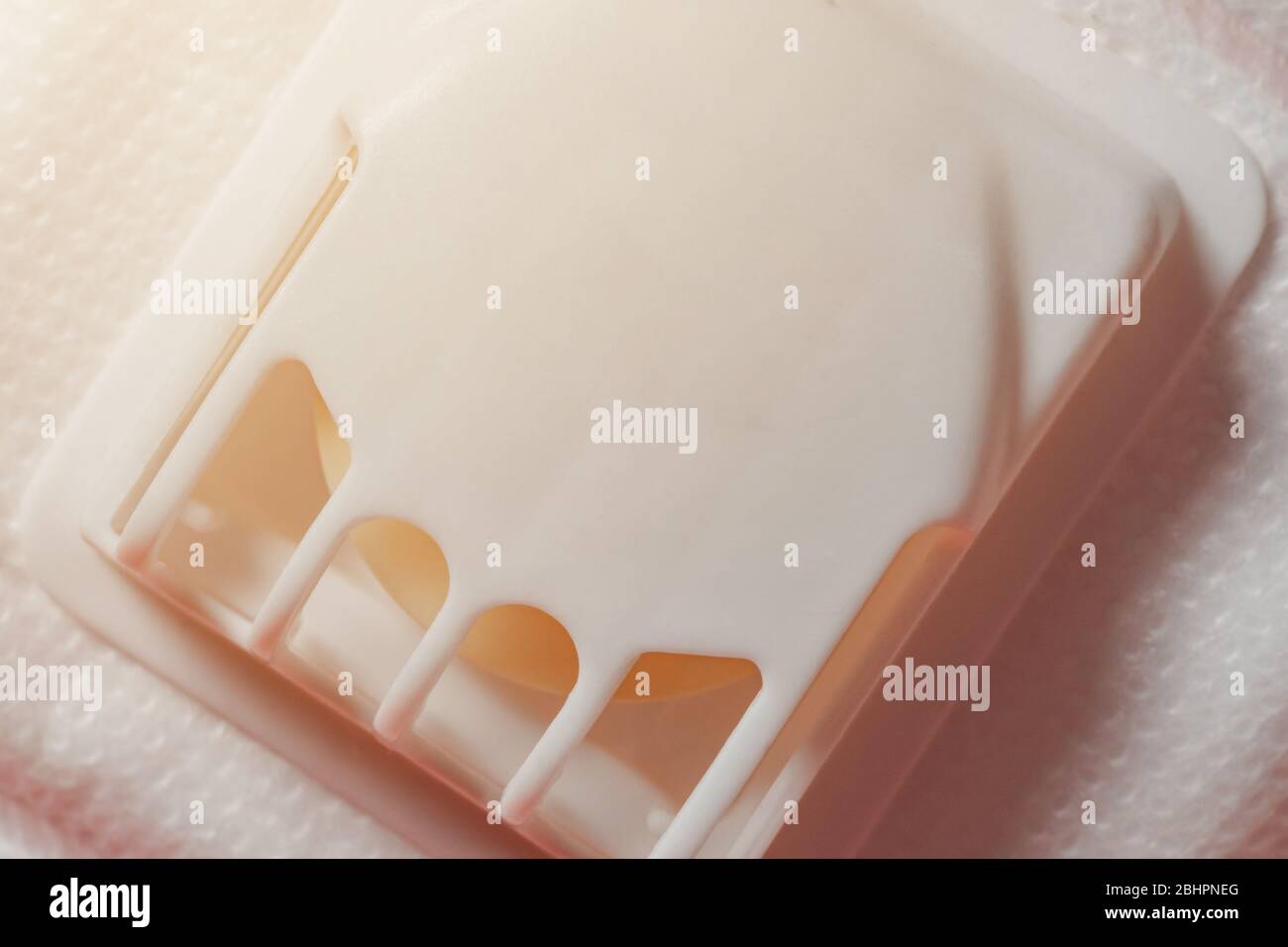 3M mask valve closeup on the production of medical and protective masks ...