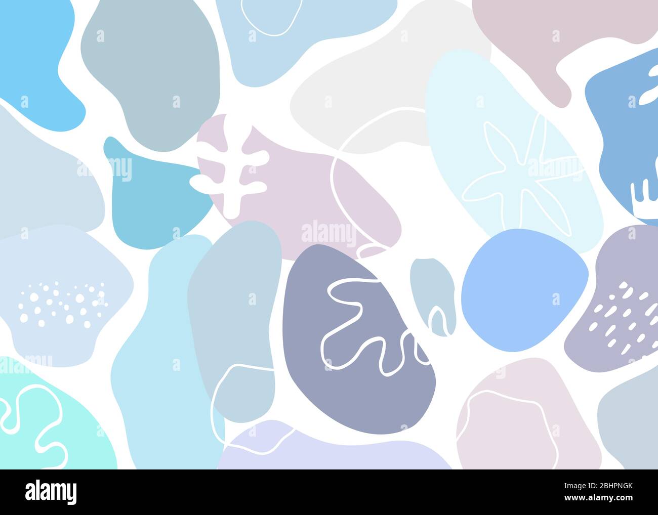 Organic background, hand drawn organic pattern with geometric blue ...