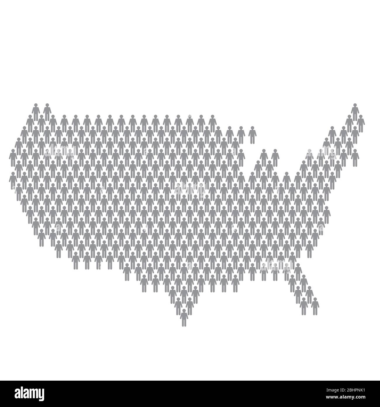 USA population infographic. Map made from stick figure people Stock ...